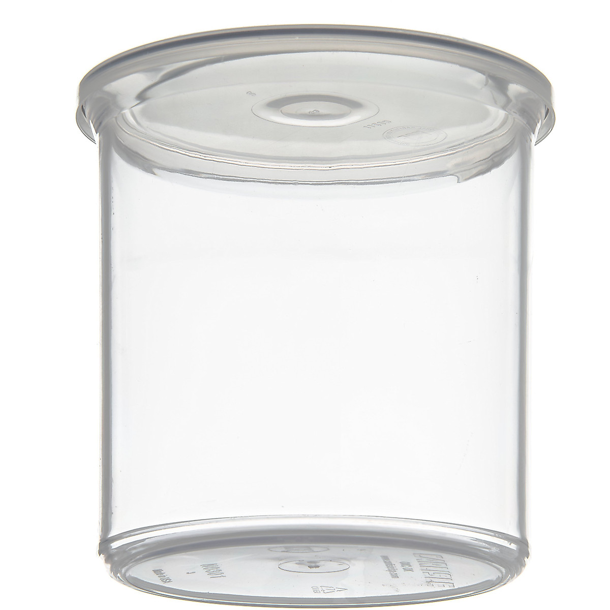 Carlisle FoodService Products Classic Round Storage Container Crock with Lid for Kitchen, Restaurants, Home, Plastic, 1.2 Quarts, Clear