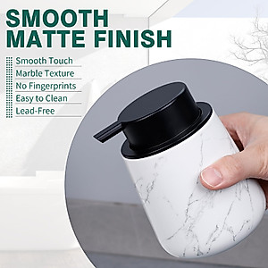 Bosilunlife Ceramic Foaming Soap Dispenser - 12 oz Marble Foam Hand Soap Dispenser Bathroom Countertop Soap Dispensers Kitchen Dish Soap Pump Dispenser Liquid Soap Dispenser for Bathroom