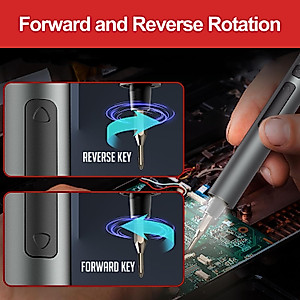 50-in-1 Mini Electric Precision Screwdriver Set, 3.7V Battery Powered Mini Electric Screwdriver Set, Metallic Handle and LED Lights Rechargeable Cordless Small Electric Screwdriver Set