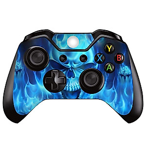 4PCS Vinyl Decal Skin Sticker Protective Cover Skin for Xbox One Controller(Flame)