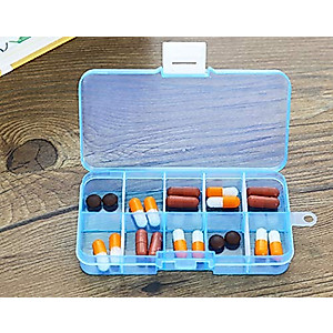 Balsar 10 Grids Plastic Organizer Box Storage Container Jewelry Box with Adjustable Dividers for Beads Art DIY Crafts Jewelry Fishing Tackles,Blue