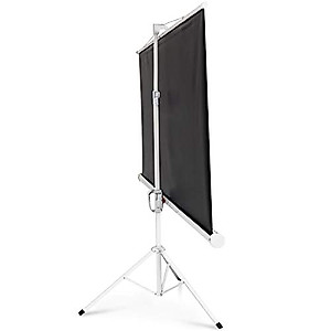 Safstar 100" Tripod Projection Screen, Portable Tripod Floor Stand Manual Pull up Home Theater Office Presentation Projector Screen 87" x 49" Viewing Area