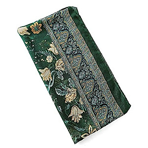 GERINLY Lightweight Scarves Fashion Flowers Print Shawl Wrap Scarf For Women Forest Green Accessory for Beach Boho Scarf (Green)