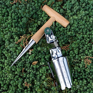 KDMY Bulb Planter with Depth Mark- Ideal Bulb Transplanter for Planting Green, Hand Dibber Garden Tool, Seed Planter Tool with Depth Mark - 11" Seed Dispenser for Planting Steel