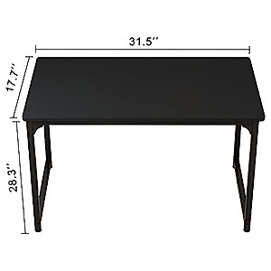 WUGO Computer Desk 31.5" Home Office Writing Desk for Small Spaces,Modern Simple Style Table for Work Study Gaming,Workstation,Black
