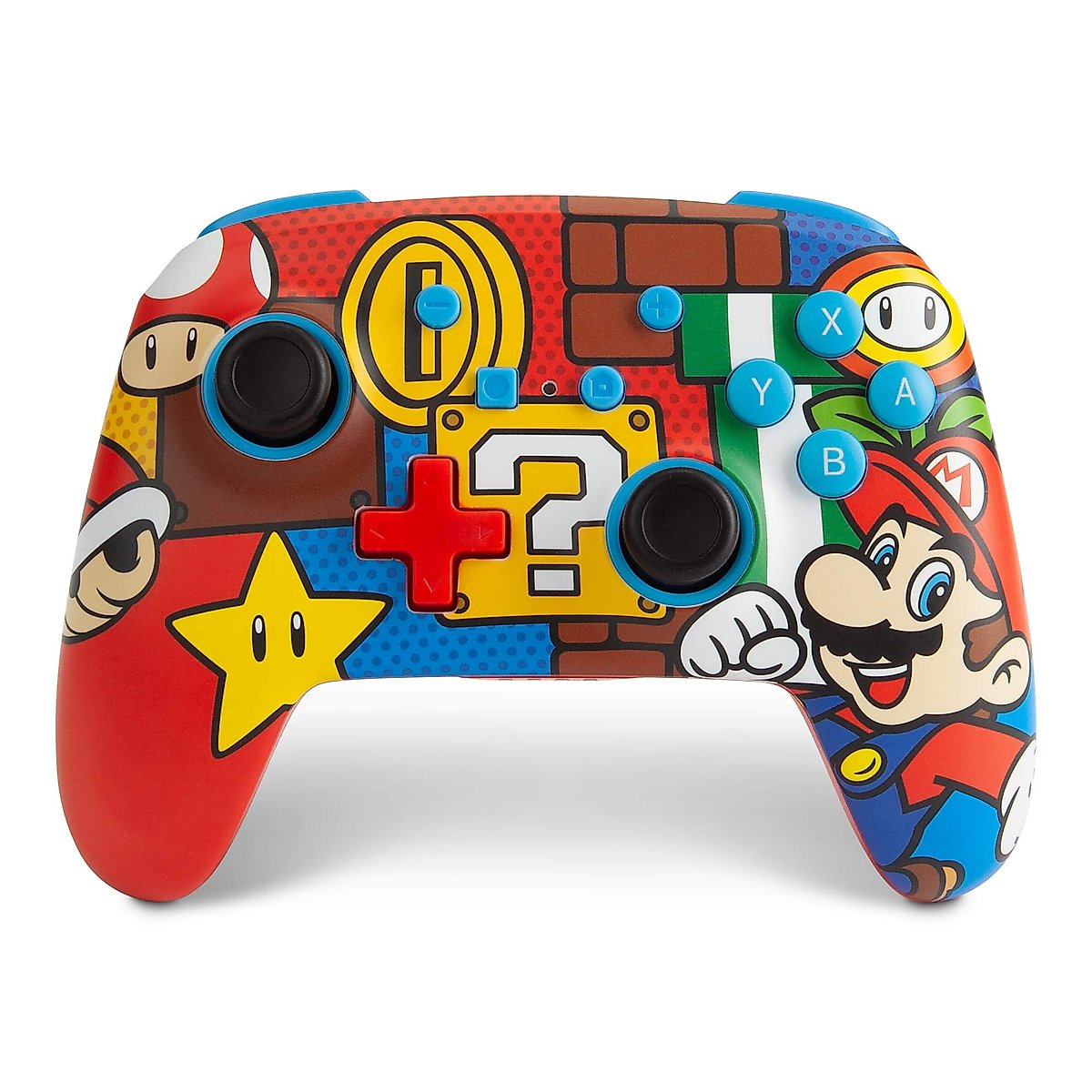 PowerA Enhanced Wireless Nintendo Switch Controller - Mario Pop, Rechargeable Switch Pro Controller, Immersive Motion Control and Advanced Gaming Buttons, Officially Licensed by Nintendo