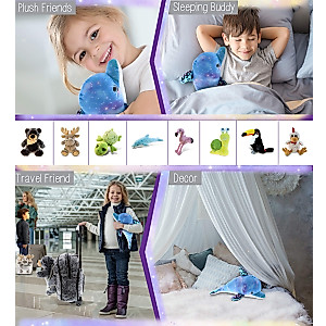 DolliBu Dolphin Space Sequin Plush - Dolphin Stuffed Animal Reversible Sequin Plush, Space-Themed Cute Stuffed Animals for Girls and Boys, Perfect Reversible Plush Dolphin for Room Décor - 12 Inches