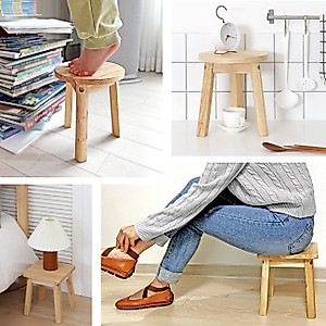 KSG kumsun Wooden Stools – Durable Wooden Stool for Bathroom, Kitchen, Bedroom, Kid’s Room – Square Low Stool with Assembling Kit – Durable and Long-Lasting Design – Practical and Versatile