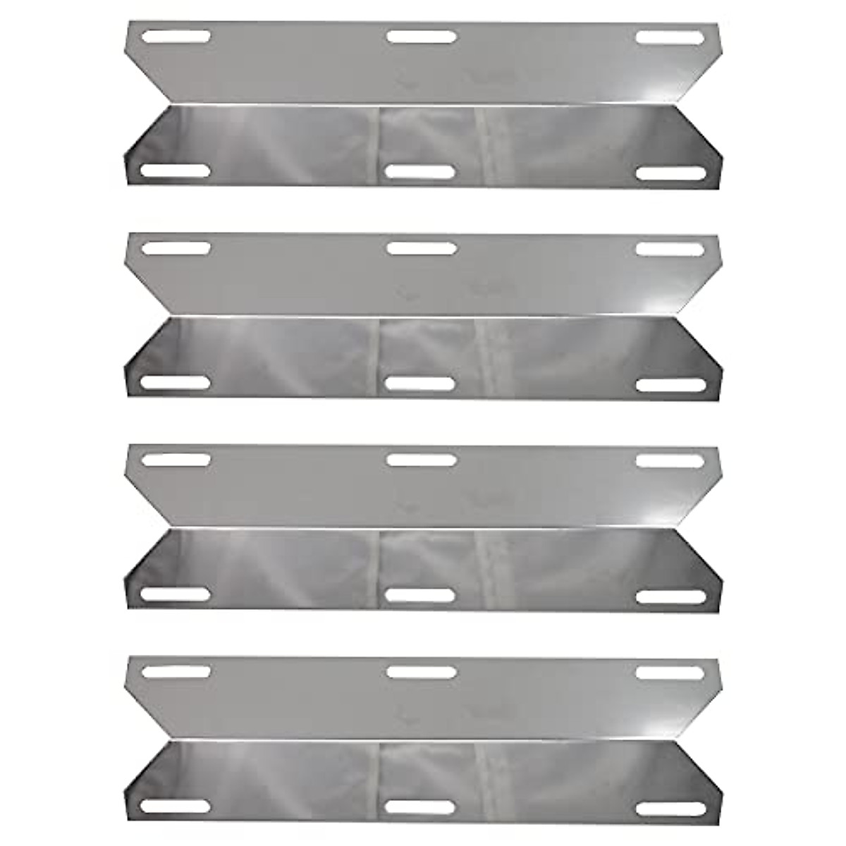 4-Pack BBQ Grill Heat Shield Plate Tent Replacement Parts for Kirkland 720-0584A - Compatible Barbeque Stainless Steel Flame Tamer, Guard, Deflector, Flavorizer Bar, Vaporizer Bar, Burner Cover 15"