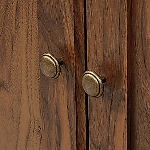 Sauder Miscellaneous Bookcase with Doors, L: 35.28" x W: 13.23" x H: 69.76", Grand Walnut finish