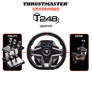 THRUSTMASTER T248P, Racing Wheel and Magnetic Pedals, HYBRID DRIVE, Magnetic Paddle Shifters, Dynamic Force Feedback, Screen with Racing Information (Compatible with PS5, PS4, PC)