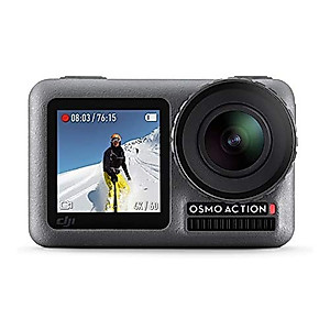 DJI Osmo Action - 4K Action Cam 12MP Digital Camera with 2 Displays 36ft Underwater Waterproof WiFi HDR Video 145° Angle, Black