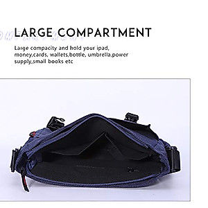 Messenger Bag for Men Women, Classic Crossbody Bookbag, Lightweight Nylon Travel Shoulder Bag