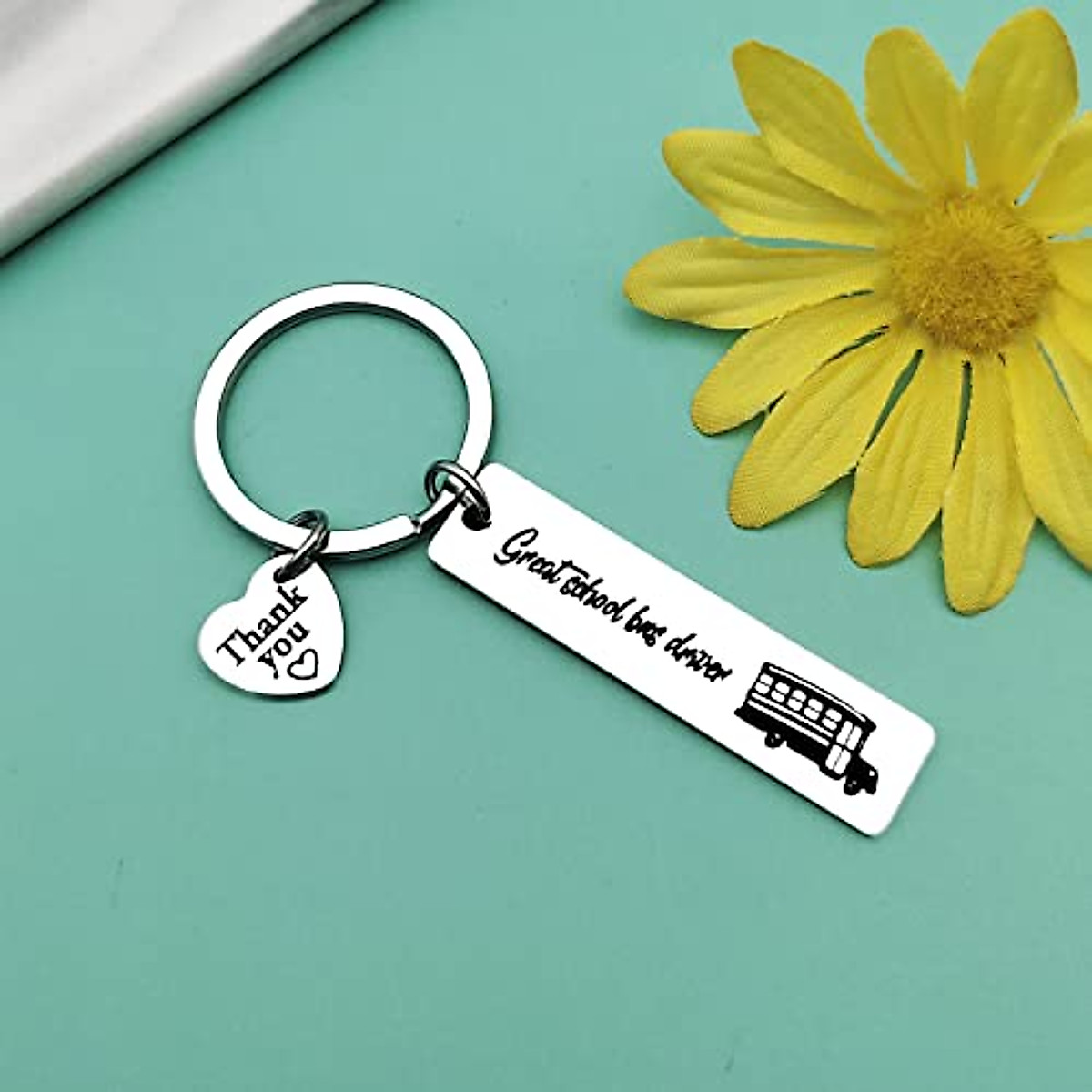 Appreciation Gift Keychain School Bus Driver Keyring for Best Friend Brother Thank You Gift for Husband Retirement Gift End of The School Year Gift Birthday Gift Back to School Gift Christmas Jewelry
