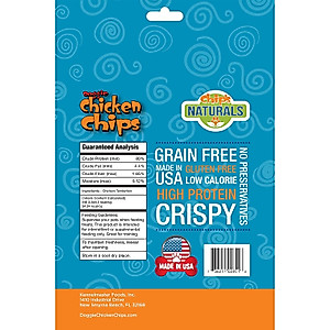Chip's Naturals Doggie Chicken Chips Small 4 oz All Natural High Protein Low Calorie Healthy Dog Treats, Grain Free Gluten Free USDA Inspected & Approved Chicken Treat for Dogs, Pet Supplies