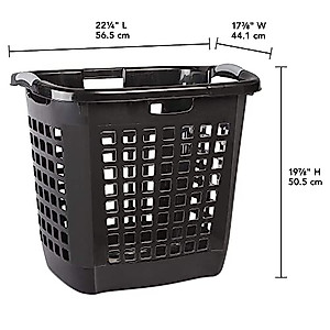 Sterilite Ultra Easy Carry Plastic Dirty Clothes Laundry Hamper Bin with Reinforced Rim and Integrated Handles, Black (8 Pack)