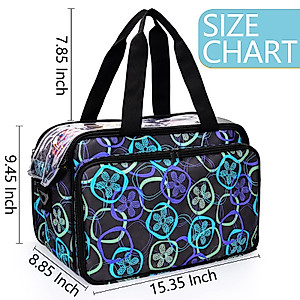 Crochet Bag Yarn Storage Tote Knitting Bag with Knitting Needles Bag Crochet Yarn Organizer Crochet Accessories and Supplies Crochet Bags Protect Wool and Prevent Tangling Grey Flower