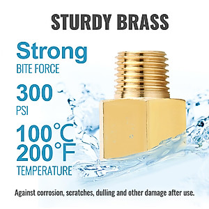 SUNGATOR 3/8 Inch Female to 1/4 Male Reducer, NPT Brass Pipe Fittings Adapters, 1/4" Male to 3/8" Female NPT Reducer Adapters, Brass Pipe Extension Connectors, Pack of 2