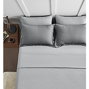 Maple&Stone Queen Size Comforter Set 7 Pieces Bed in a Bag - Down Alternative Bed Set with Sheets, Pillowcases & Shams, Soft Reversible Duvet Insert for Queen Bed, Dark Grey & Light Grey