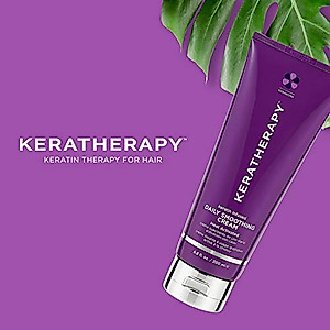 KERATHERAPY Daily Smoothing Cream, 6.8 fl. oz., 200 ml - Keratin Infused Smoothing Cream for Blowouts with Collagen, Jojoba Oil, Wheat & Argan Oil
