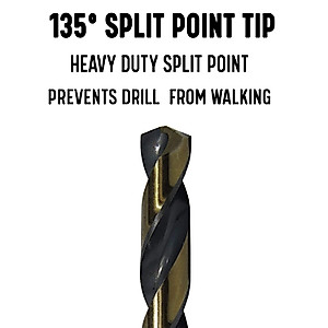 Drill America - KFD29J-3F-PC 29 Piece Heavy Duty 3 Flat Shank High Speed Steel Drill Bit Set with Black and Gold Finish in Round Case (1/16" - 1/2" x 64ths), KFD Series