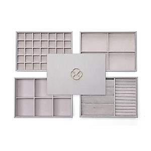 Vlando Miller Jewelry Tray(5 in 1-Grey)+Viaggio Small Jewelry Case (Grey)