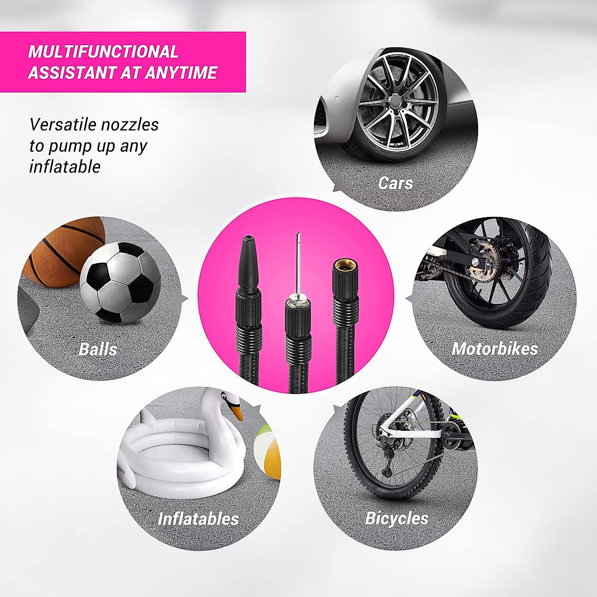 electric air compressor portable tire inflator with analog Pressure Gauge air pump for car tires 12V 110V tire pump for car bike balls & more Easy to use ideal for cool women and adults