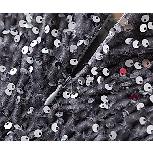 TTYAOVO Girls Sequins Long Sleeve Princess Party Dress Size 120 (4-5 Years) 1908 Grey-a