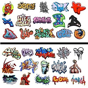 N Scale 1:160 Graffiti Waterslide Decals 2-Pack Set #7 - Weather Your Rolling Stock & Structures!