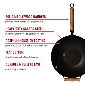 Joyce Chen 22-9938, Pro Chef 14 Inch 10 Piece Excalibur Non-Stick Wok Set