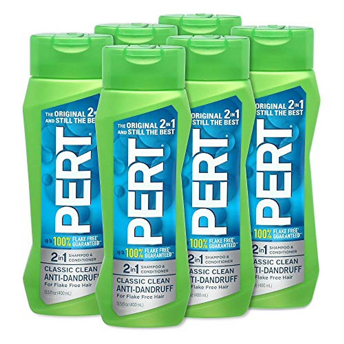 PERT 2 IN 1 Shampoo and Conditioner, Anti-Dandruff, 13.5 Fl. Oz (Pack of 6)