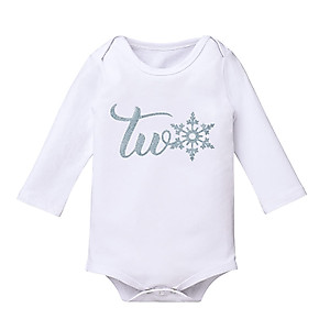 2nd Birthday Snowflake Outfit Toddler Baby Girl Cake Smash for Photo Shoot Romper Tutu Skirt Headband Christmas Themed Second Winter Onederland 2nd Birthday Decorations Party Supplies Pink Silver Two