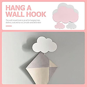 Cabilock 4pcs Hanger Hooks Cloud Wall Hanger Bathroom Wall Hooks Magnetic Goose Cloud Hook Wall Storage Shelf Decoration Hat Wooden Decor Wooden Wall Hooks Child Wall Hanging Key Cabinet