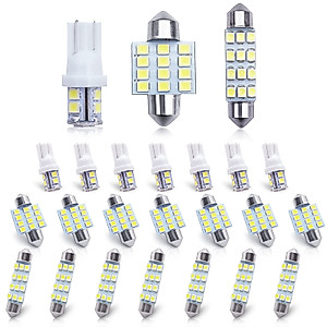 YOGEIER Car Led Bulb, Led Combination Set of 24 Sets, Used for Car Interior/Indoor Map Dome/ Trunk / License Lights, Etc. (White)