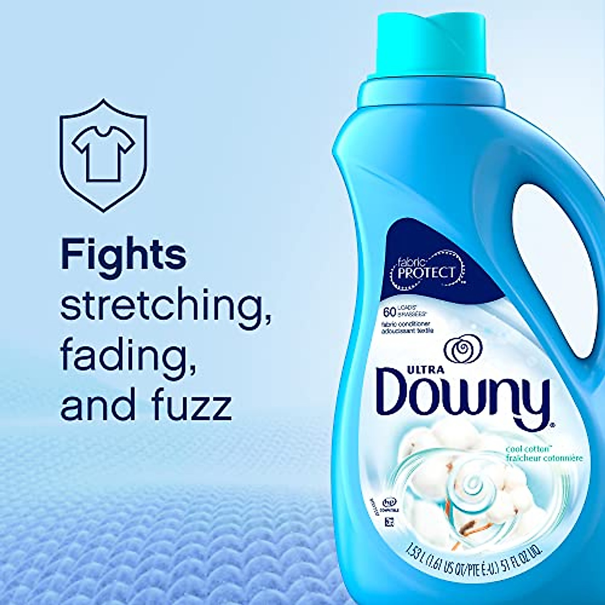 Downy Ultra Laundry Fabric Softener Liquid, Cool Cotton Scent, Two 51 Fl Oz Bottles, 120 Total Loads