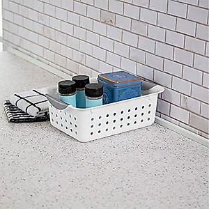 12) Sterilite 16228012 Small Ultra Plastic Storage Bin Organizer Baskets -White (non-0903)