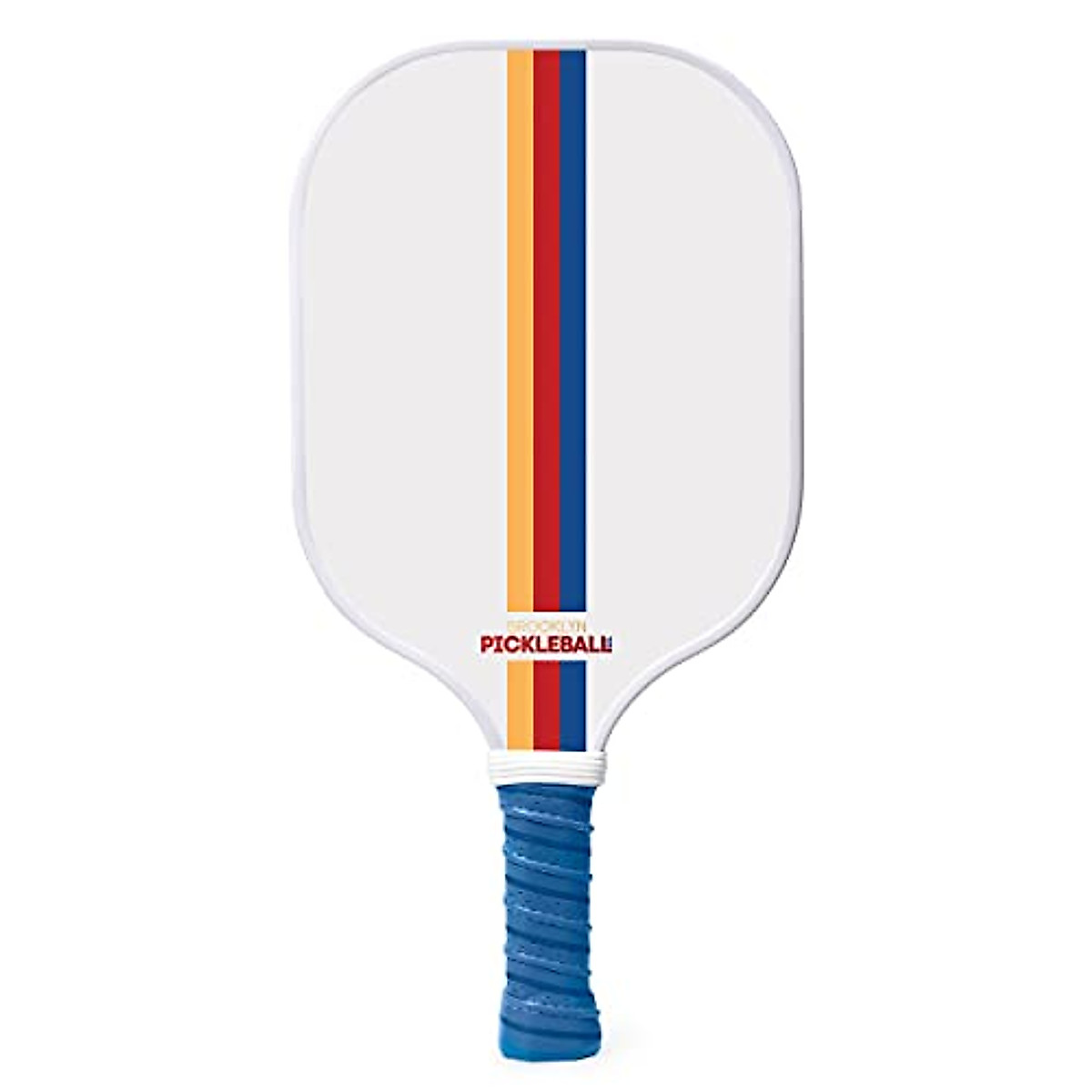 Brooklyn Pickleball Co. White Pickle Ball Paddle | Carbon Fiber | Honeycomb Core | Ribbed Non-Slip Cushion Grip | Single Racket | Pickle-Ball Paddles