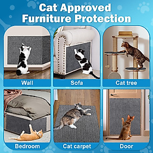 ENONCI 23.6x15.8 Cat Wall Scratcher Mat with Nano Tape,Anti Cats Scratch Furniture Couch Carpet Corner Protector for Indoor,Trimmable Cat Scratching Pad Board Sofa Replacement