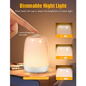 Night Light for Kids, Baby Night Light with Touch Control & Dimmable Warm Light, 5 Colors Changing Nursery Night Light, USB Rechargeable Bedside Lamp for Breastfeeding Toddlers Boys Girls Bedroom