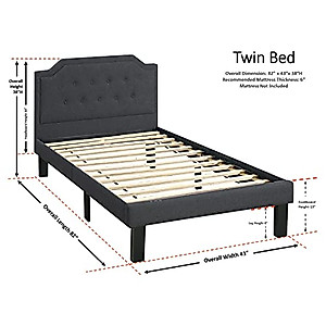 Poundex PDEX-F9347T Bed, Twin, Black
