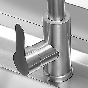 Commercial Stainless Steel Sink, 1 Compartment Kitchen Sinks, Utility Sink with Large Drain Bowl and Faucet, Standing Utility Sink for Garage, Restaurant, Kitchen 47.2"x23.6"x31.5"