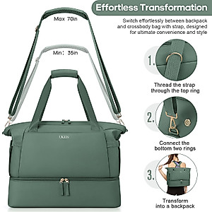 Travel Duffel Bag for Women, Gym Backpack Bag for Women with USB Charging Port, Weekender Bag for Women with Shoe Compartment, Carry On Overnight Tote Bag, Sports Bag for Travel,Workout (3Pcs Set)