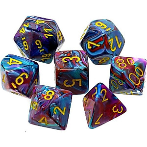 Chessex CHX27450 Dice-Festive Set, Mosaic/Yellow