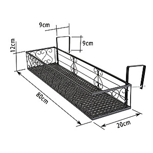 Hanging Balcony Railing Shelf Flower Pot Holder Metal Plant Stand