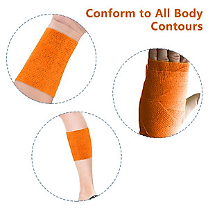 12 Packs Self Adherent Cohesive Wrap Bandages 4 Inches X 5 Yards, First Aid Tape, Elastic Self Adhesive Tape, Athletic, Sports wrap Tape, Vet Wrap, Bandage Wrap for Sports, Wrist,Ankle (Rainbow Color)