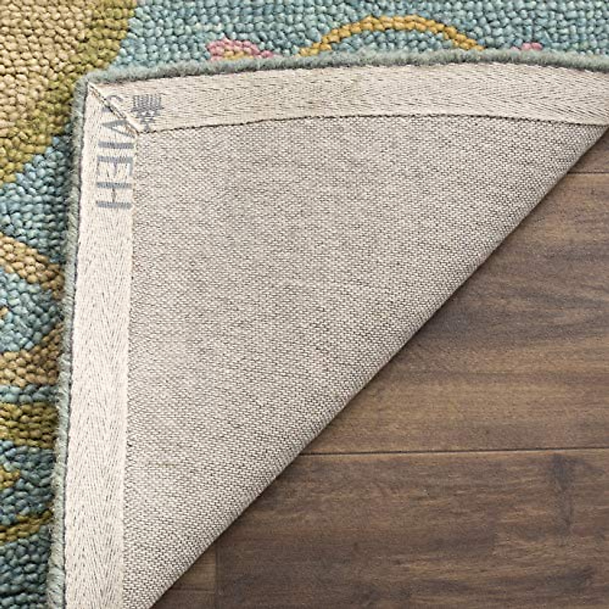 SAFAVIEH Blossom Collection 3' x 5' Blue/Multi BLM675A Handmade Premium Wool Area Rug