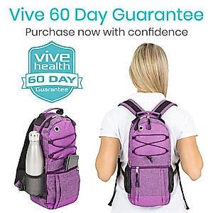 Vive Oxygen Tank Holder Bag - Portable Cylinder Backpack for Wheelchair & Walker - Adjustable Tank Carrying Accessories Bag for Shoulder, Rollator Walker, Scooter, Travel - Fits A, B, C, M2, ML6, M7