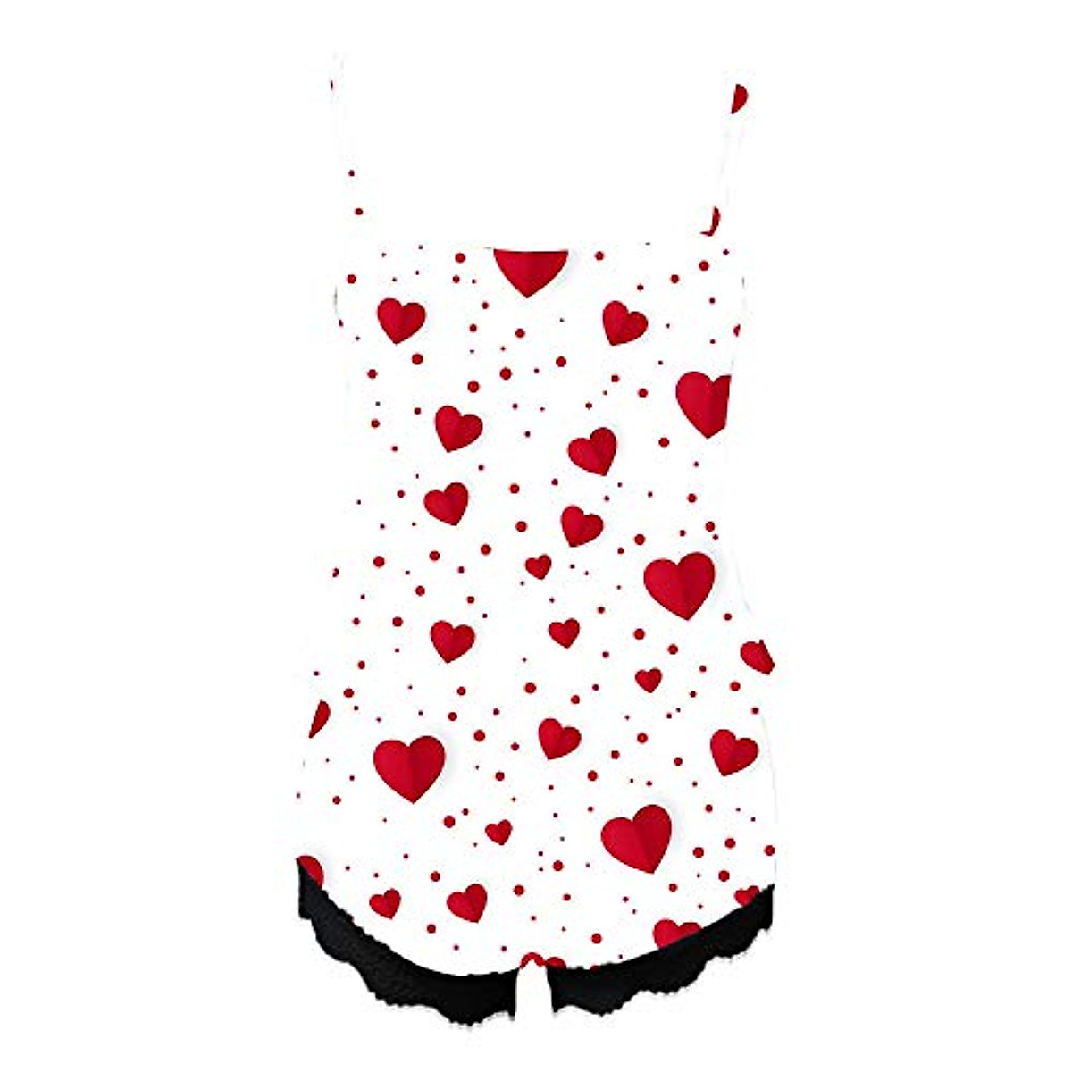 NOLDARES Lingerie for Women Lace Valentines Printed Sexy Lingerie for Women 2-Piece Pajamas Sleeveless Nightie Cami Sets