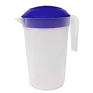 Tribello LARGE 1.3 Gallon Water Pitcher, Plastic Juice Pitcher With Lid - Dishwasher Safe, BPA Free, Colors May Vary (1.3 Gallon)