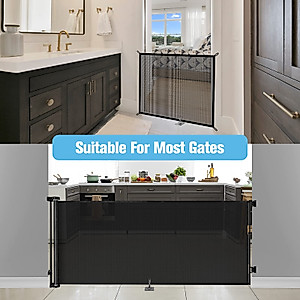 Mesh Baby Gate Floor Adhesive Hooks (2 Pack) No Drilling Retractable Baby Gates Ground Anchor Hooks Prevent Babies and Pets from Going Under Retractable Dog Gate Ideal for Securing to Floors, Stairs